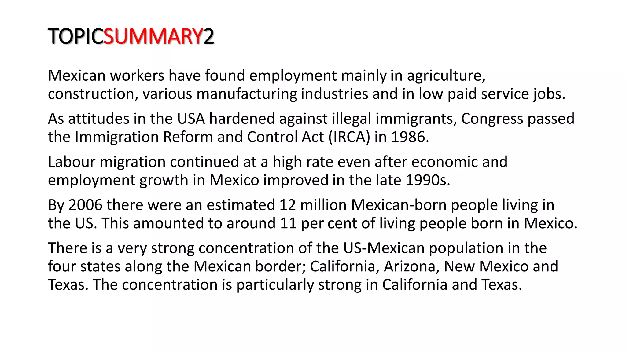 AS GEOGRAPHY REVISION - MIGRATION - Case study Mexico to USA | PPTX