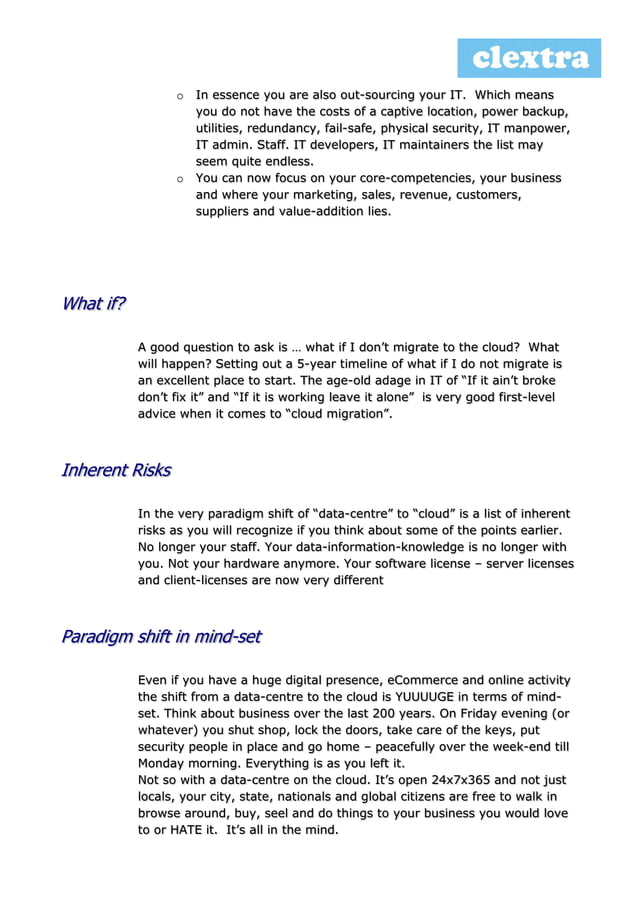 Cloud migration risk | PDF