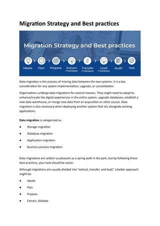 Migration Strategy and Best practices . | PDF