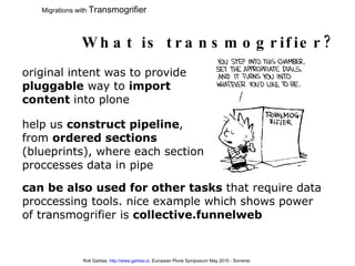 Migrations With Transmogrifier | ODP | Technology & Computing