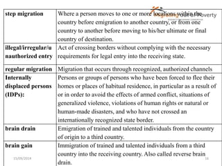 Migration terminologies - Migrating out of Poverty media training ...