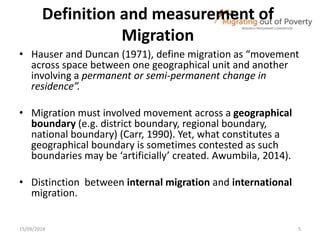 Migration terminologies - Migrating out of Poverty media training, Ghana | PPTX