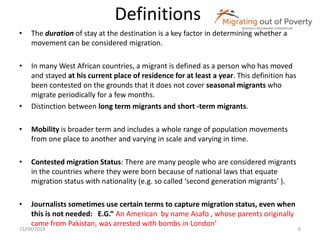 Migration terminologies - Migrating out of Poverty media training ...