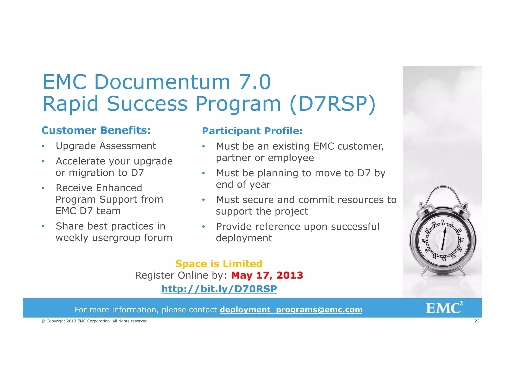 Migration & upgrades best practice upgrade pathways to emc documentum 7 ...
