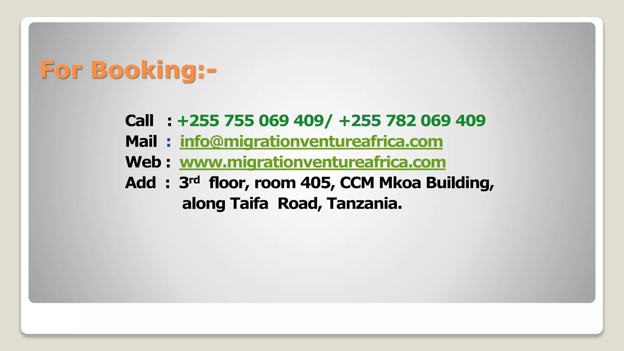 Migration venture africa | PPT