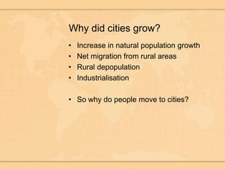 Migration – Why Do Cities Grow | PPTX