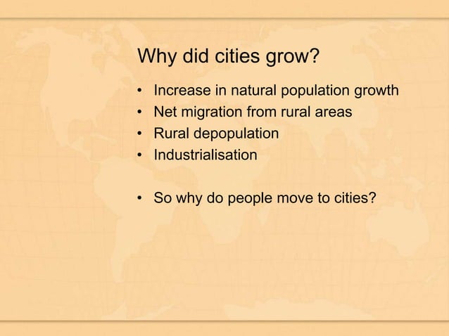 Migration – Why Do Cities Grow | PPT