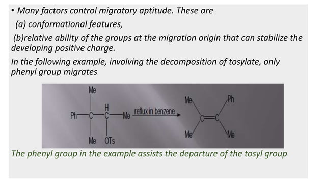 Migratory aptitudes in rearrangement reaction | PPTX | Chemistry | Science