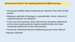 Migratory aptitudes in rearrangement reaction | PPTX