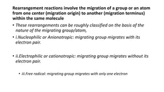Migratory aptitudes in rearrangement reaction | PPTX