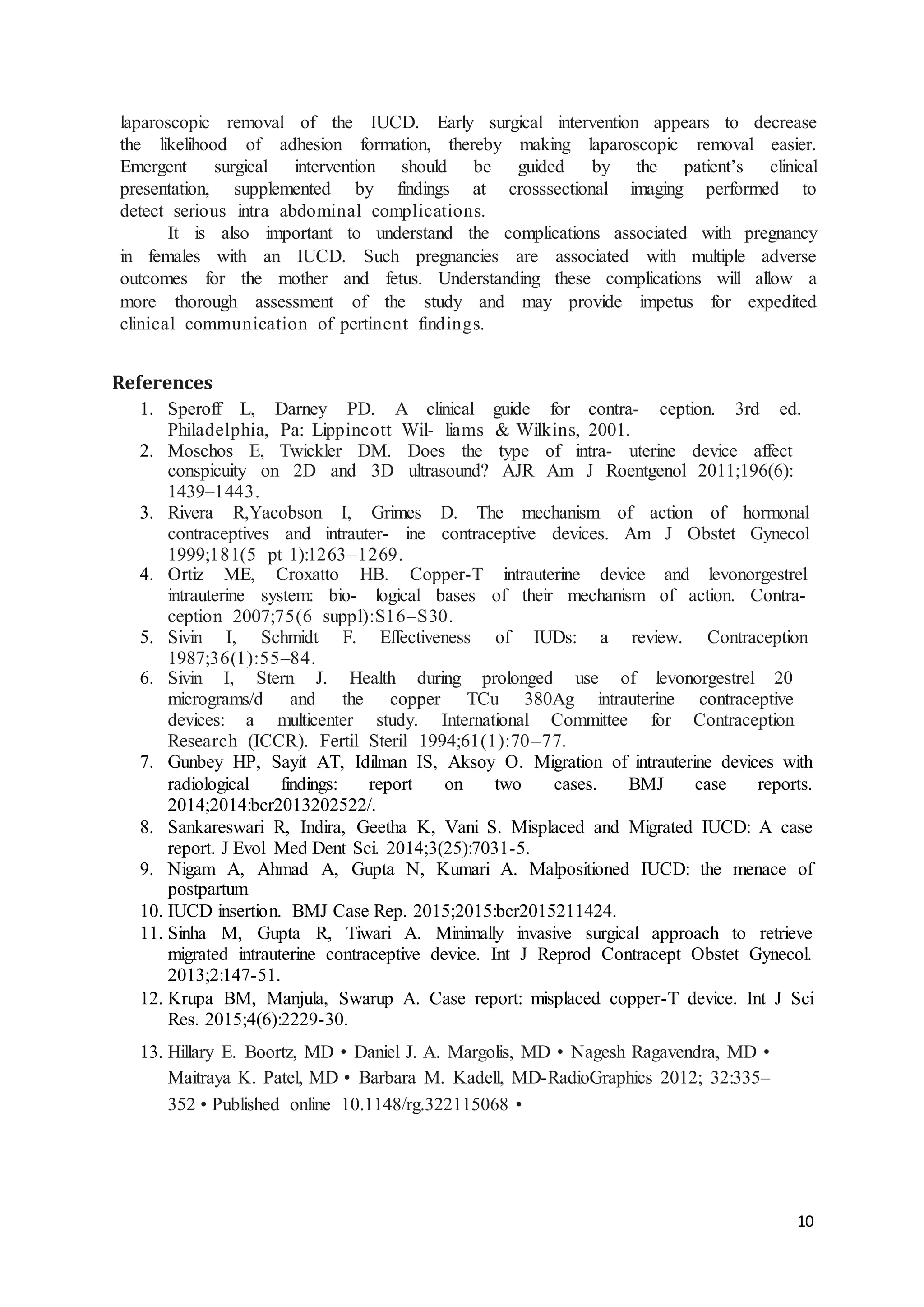 Misplaced IUCD -A Case Study | DOCX
