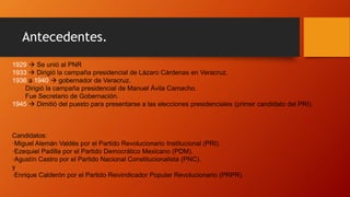 Periodo presidencial de Miguel Alemán Valdés | PPTX