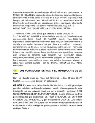 Miguel de Nebadón, el Hijo Creador | DOC