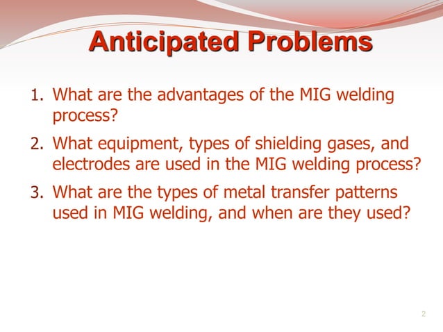 Overview on the MIG Welding processor and features .ppt