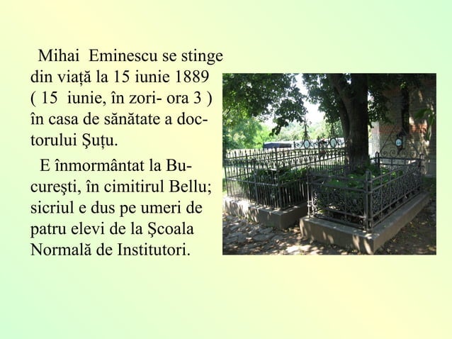 mihai_eminescu_biografie.ppt informații,imagini biografie | PPT