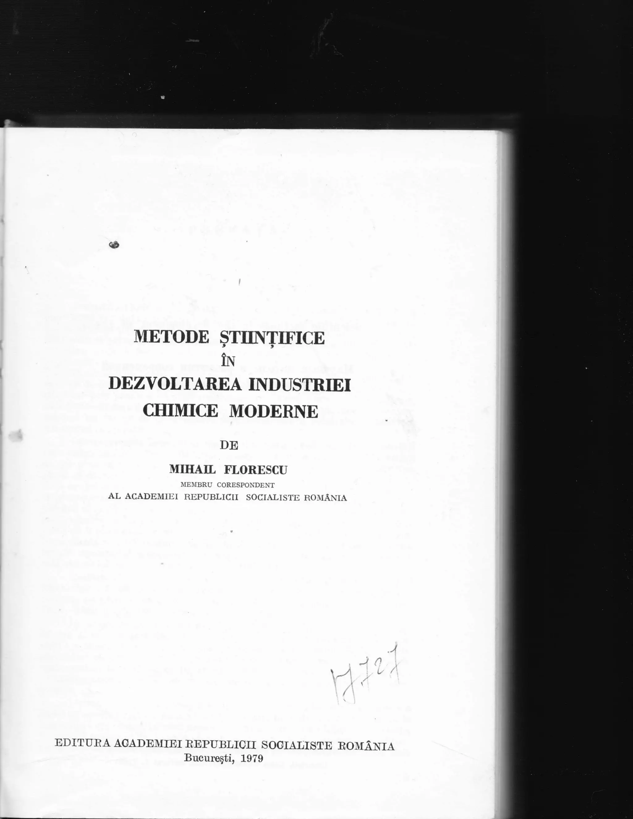 Mihail Florescu - Metode stiintifice in dezvoltarea industriei chimiei moderne | PDF