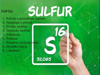 Sulfur - ppt presentation with references | PPTX
