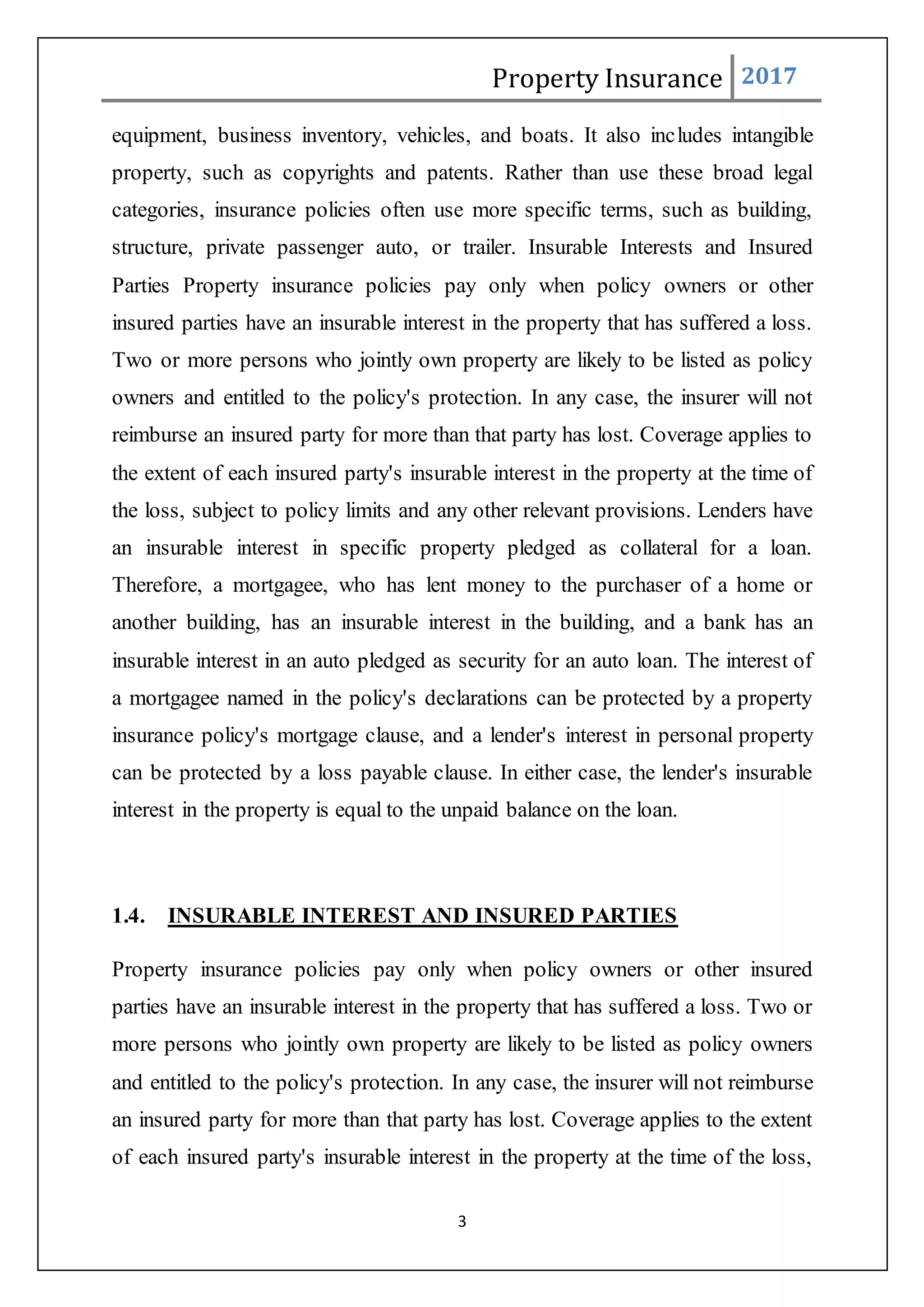 Property Insurance - Black Book Project | DOCX