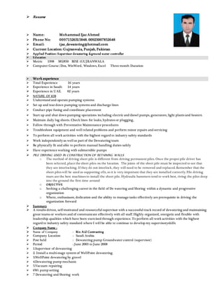 M ijaz ahmed resume copy (1) | PDF