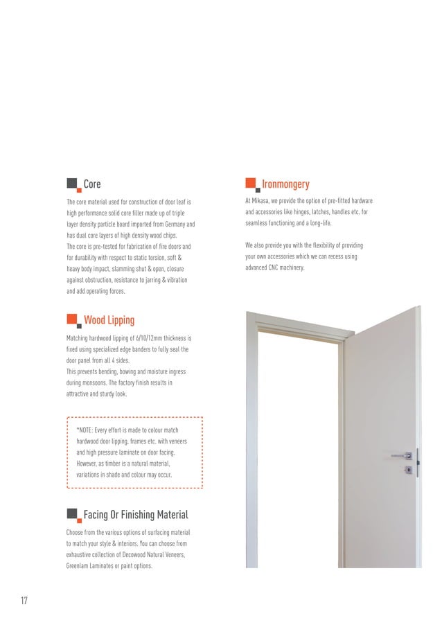 Solid Core Wooden Doors and Frames at Mikasa Doors | PDF