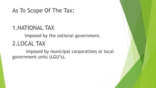 chapter 13 taxation in the Philippine setting | PPTX