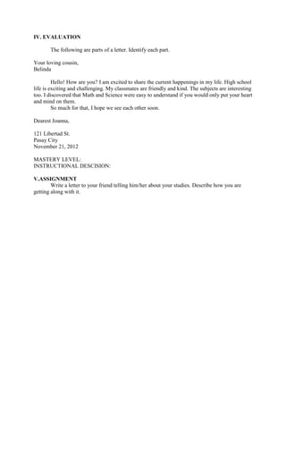 lesson plan for grade 6 | DOCX