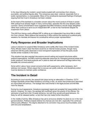 Mike Amesbury Faces Backlash After Confessing to Punching Incident | DOCX