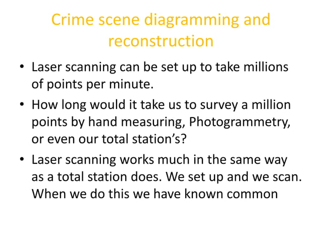 Crime Scene Diagramming and Reconstruction by Det. Mike Anderson | PPTX