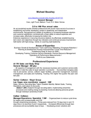 Auto Body Shop Manager | DOCX