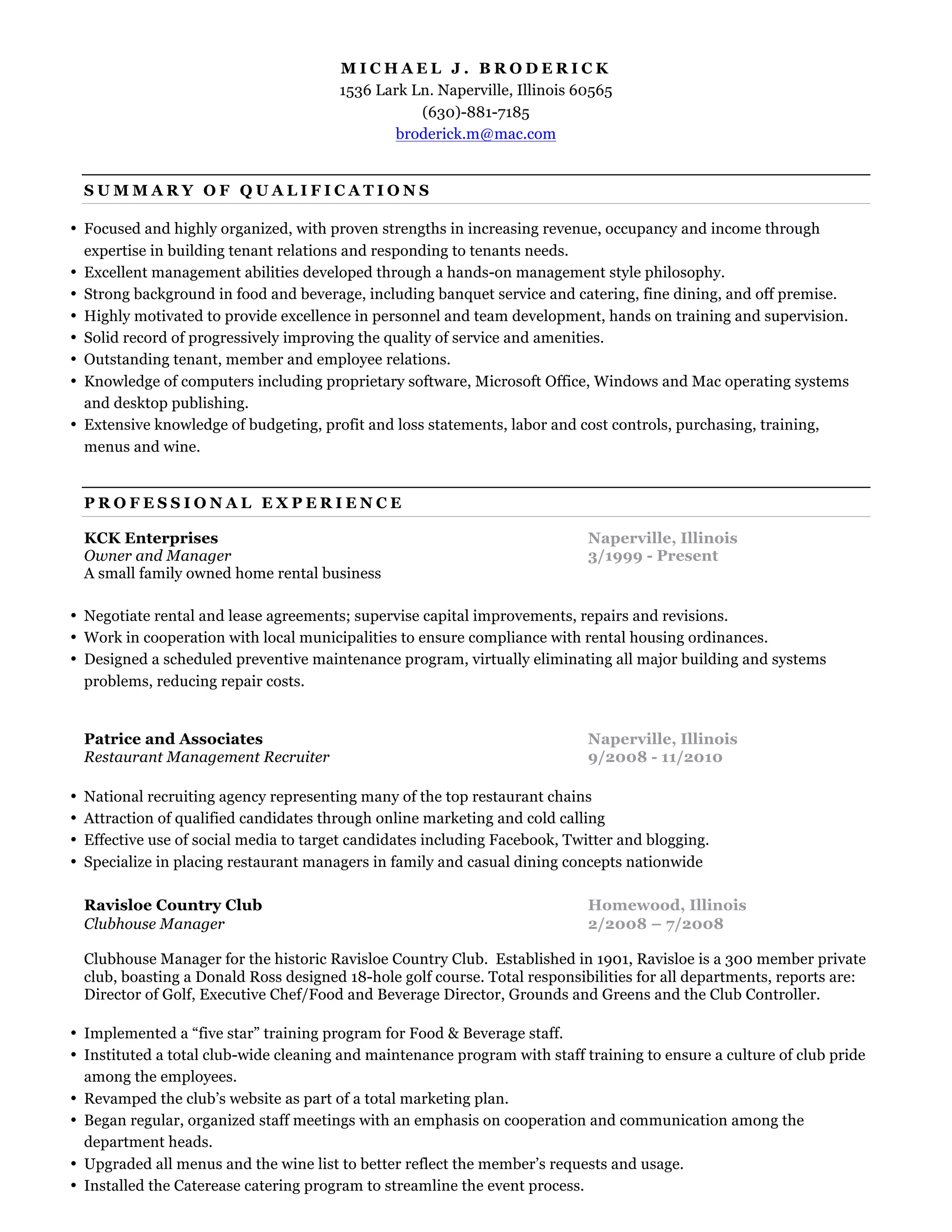 Michael Broderick resume | PDF