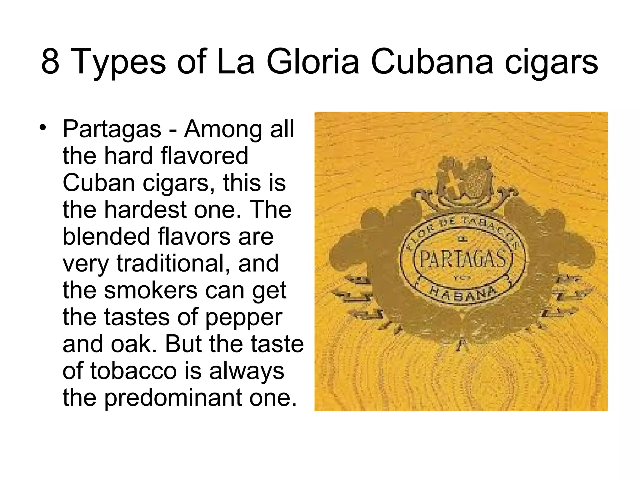 List & Types of Top Cuban Cigars | PPT