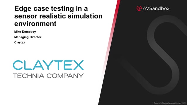 EDGE CASE TESTING IN A SENSOR-REALISTIC SIMULATION ENVIRONMENT | PPT