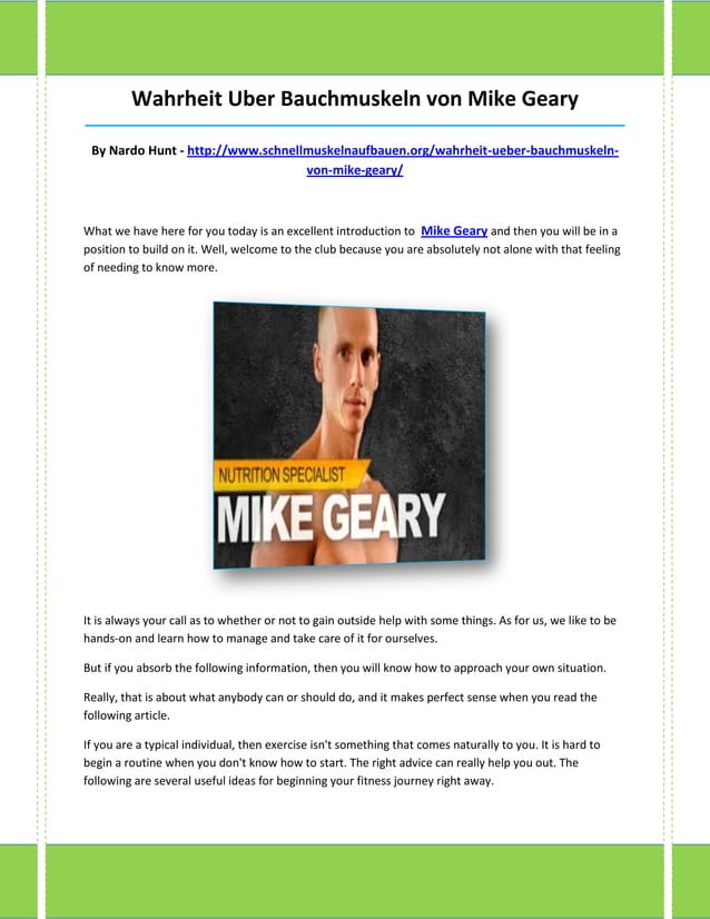 Mike geary | PDF