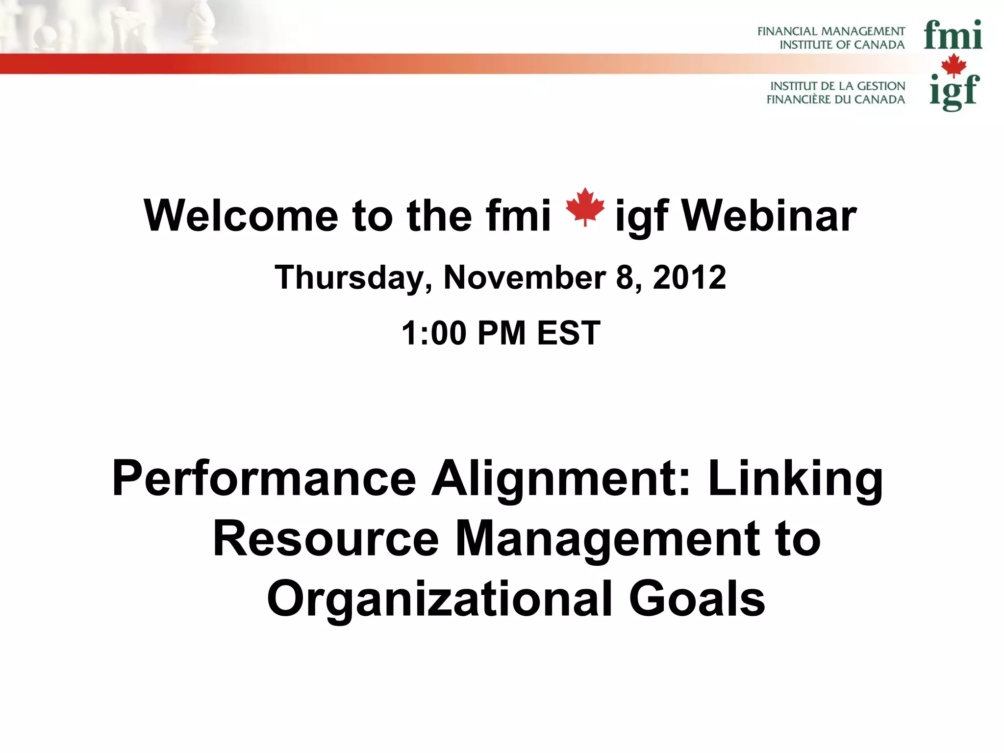 Performance Alignment: Linking Resource Management to Organizational ...
