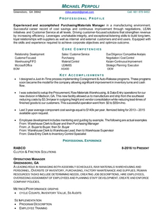 Mike perpoli resume (4b4-19-17) | DOCX | Manufacturing Industry ...