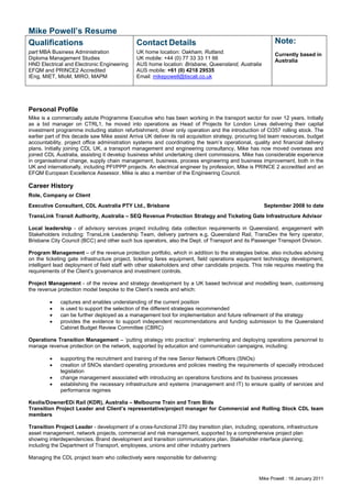 Mike Powell Cv 150111 | PDF