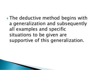 the deductive method | PPT