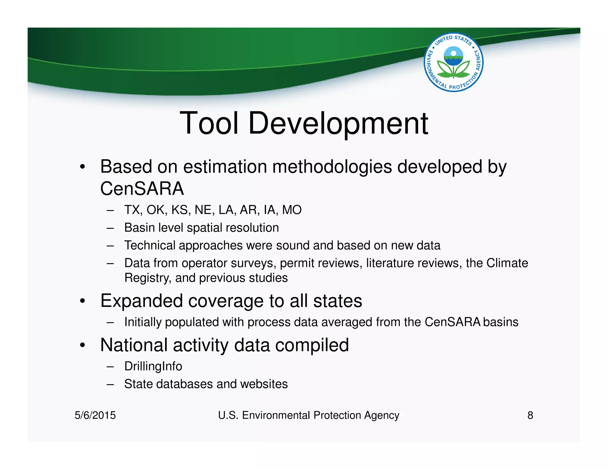 EPA Nonpoint Oil and Gas Emission Estimation Tool | PDF