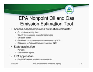 EPA Nonpoint Oil and Gas Emission Estimation Tool | PDF