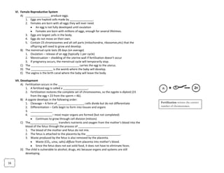 Biology - Regents Review Packet with Blanks | DOCX