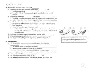Biology - Regents Review Packet with Blanks | DOCX