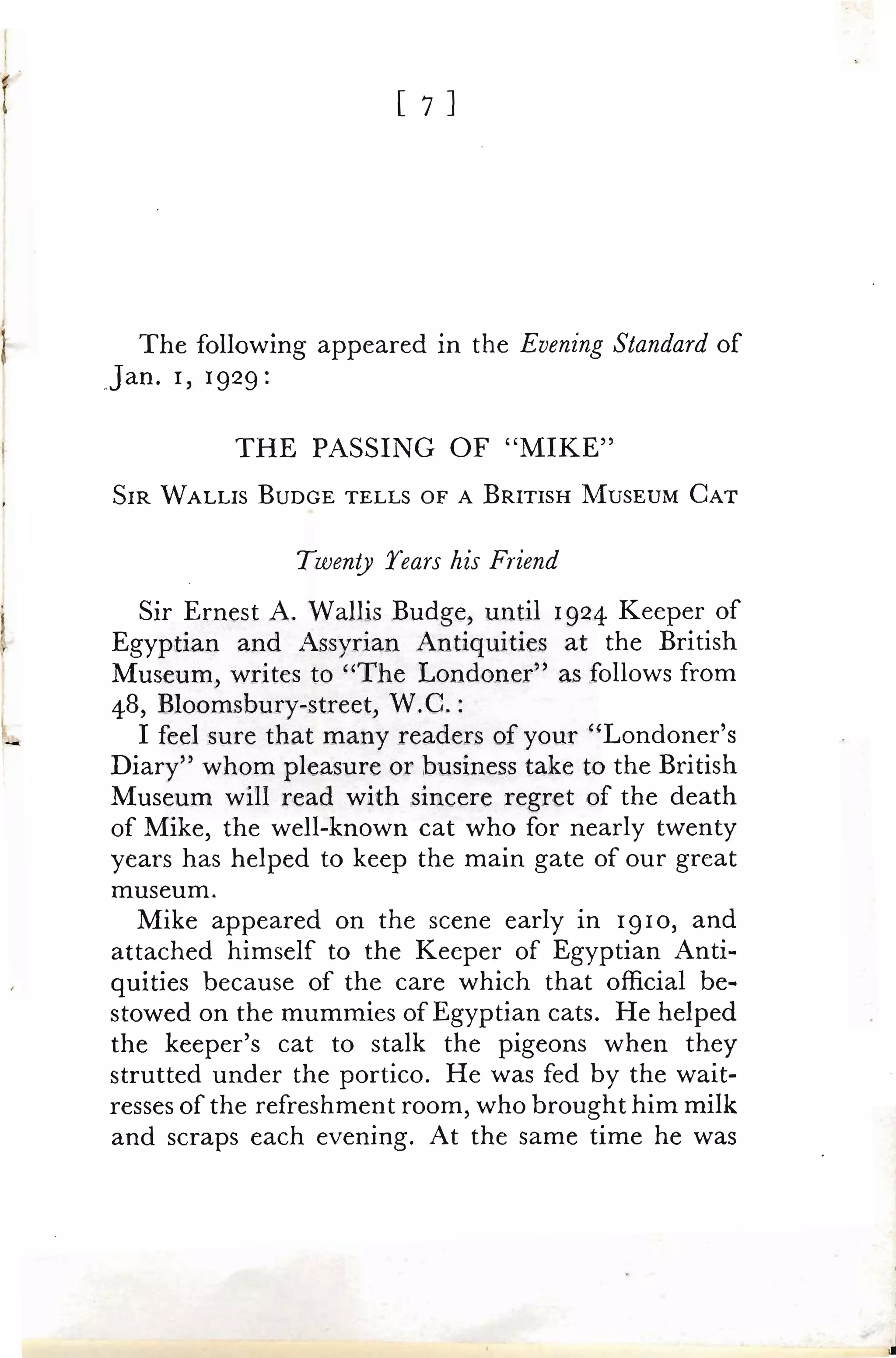 "Mike", the cat who assisted in keeping the Main Gate of the British ...