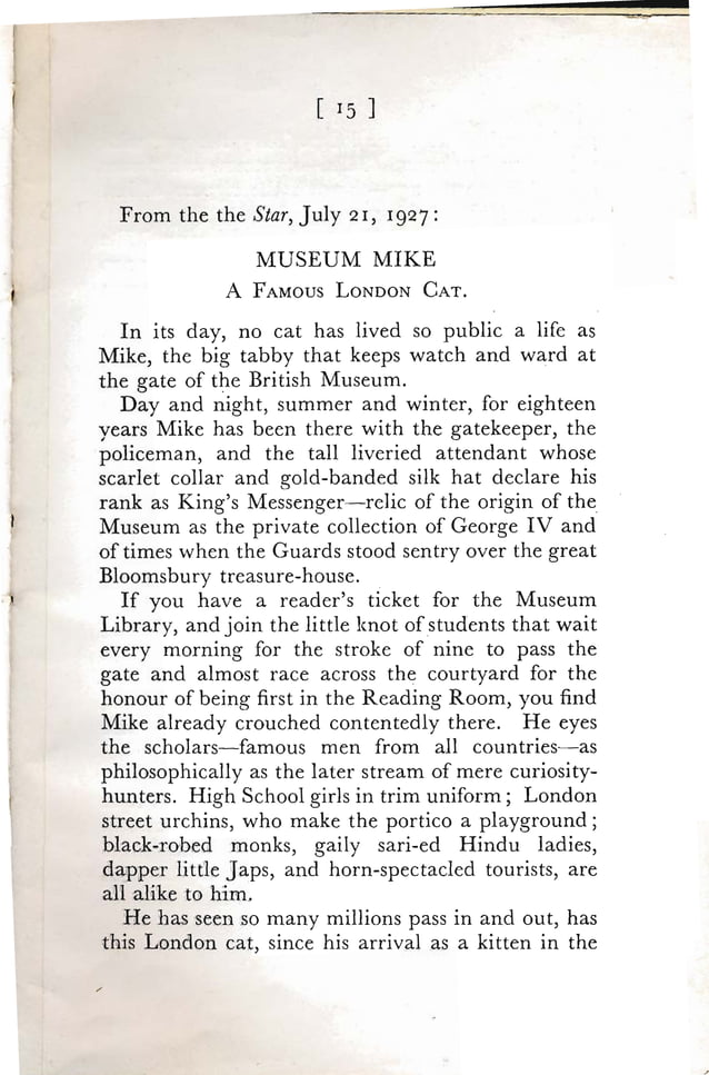 "Mike", the cat who assisted in keeping the Main Gate of the British ...