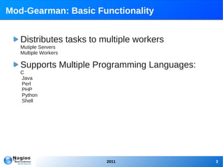 Nagios Conference 2011 - Mike Weber - Training: Reducing Nagios Server Load With Mod-Gearman ...