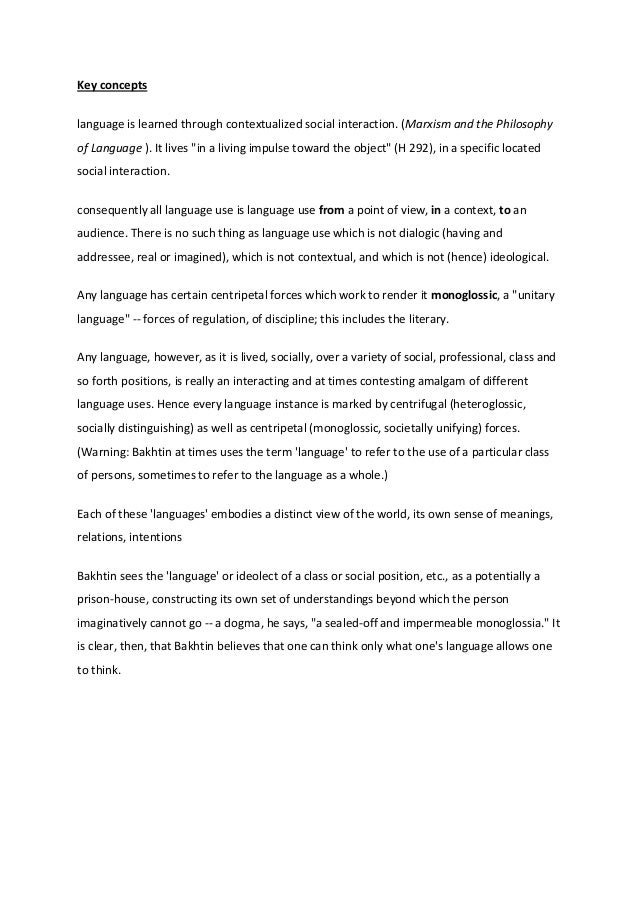 Mikhail mikhailovich bakhtin, lecture outline