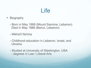 Mikhail naimy lebanon | PPTX