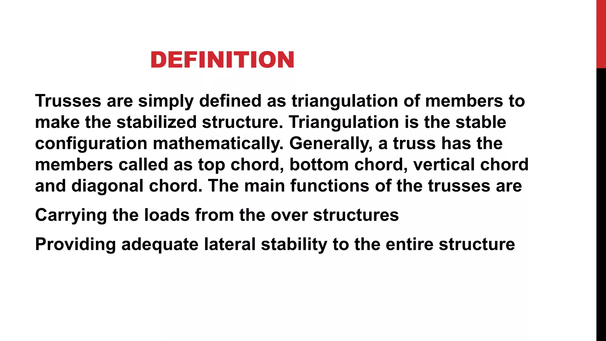 Structural Concept of Trusses | PPTX