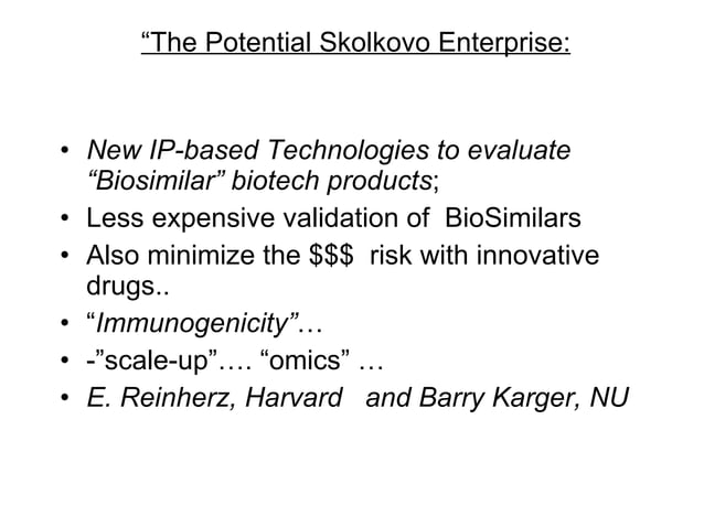 Mikhail Sitkovsky Skolkovo im modernization of medicine | PPT