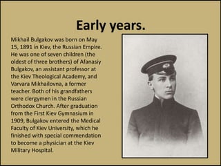 Mikhaíl afanasyevich bulgakov | PPTX