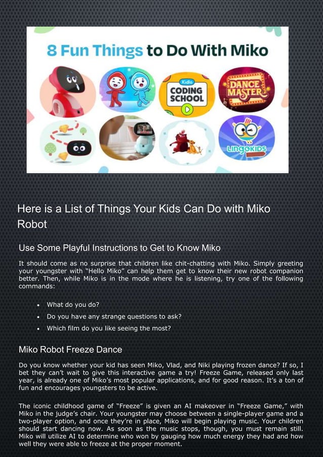 Miko Robot For Kids And Things They Can Do..pptx